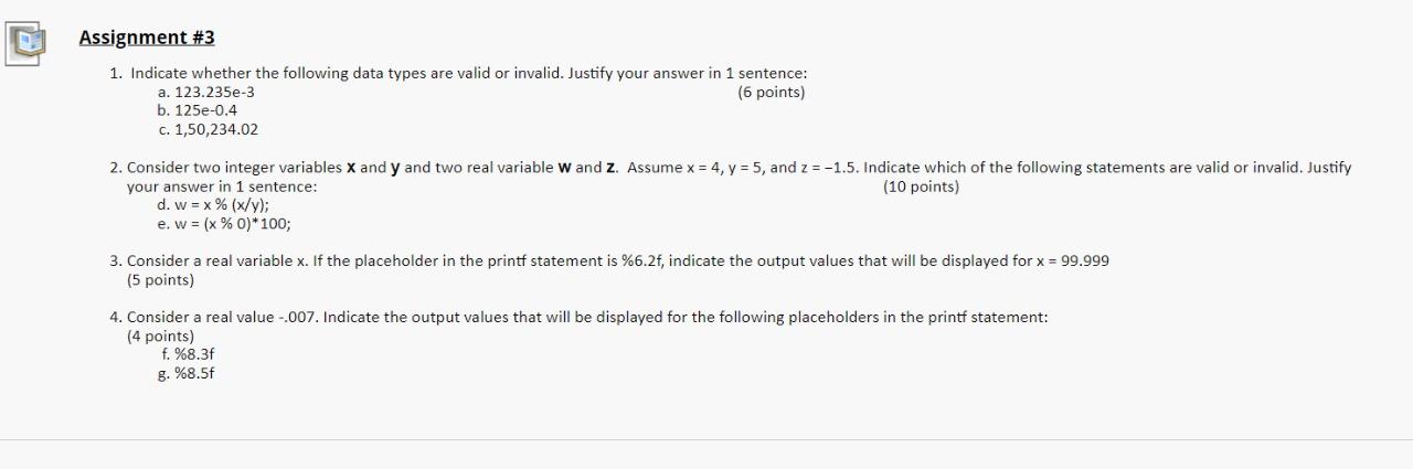 Solved 1. Indicate whether the following data types are | Chegg.com