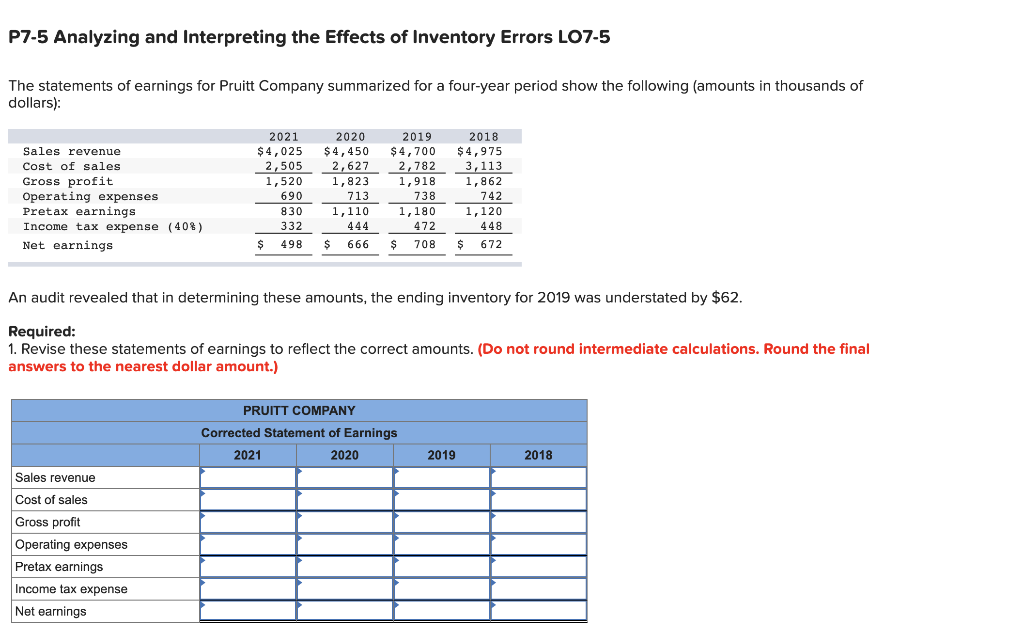 Solved P7-5 Analyzing and Interpreting the Effects of | Chegg.com