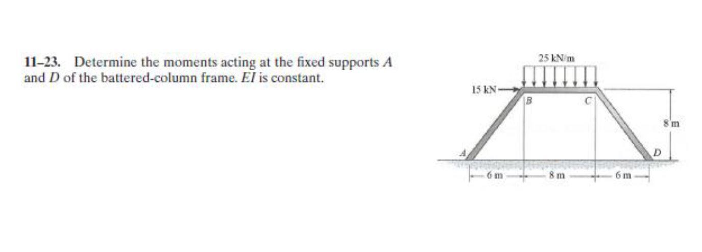 Solved 25 kNm 11-23. Determine the moments acting at the | Chegg.com