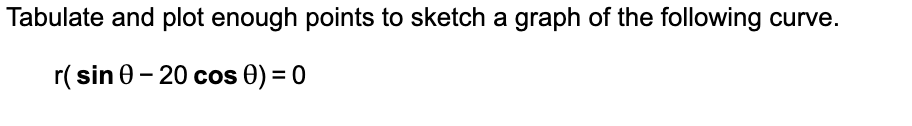 Solved Tabulate and plot enough points to sketch a graph of | Chegg.com