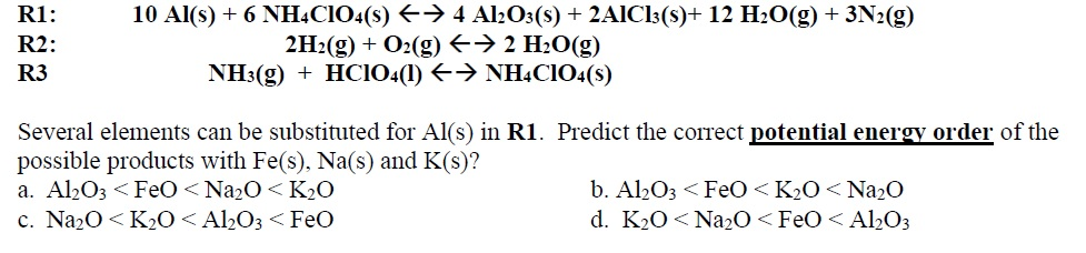 Solved 4 Al2O3(s) 2AICls (s)+12 H2O(g)3N2(g) R1: 10 Al(s) 6 | Chegg.com