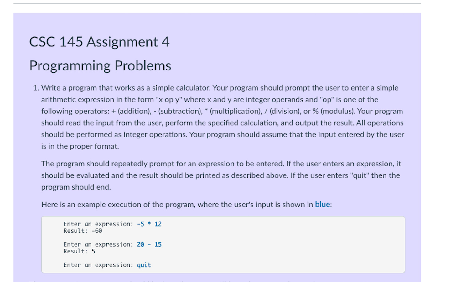Solved CSC 145 Assignment 4 Programming Problems 1. Write a | Chegg.com