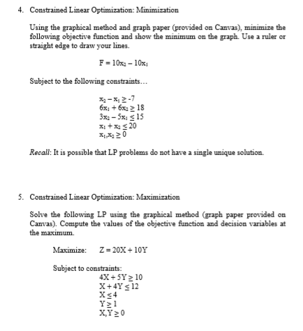 Solved Using the graphical method and graph paper (provided | Chegg.com