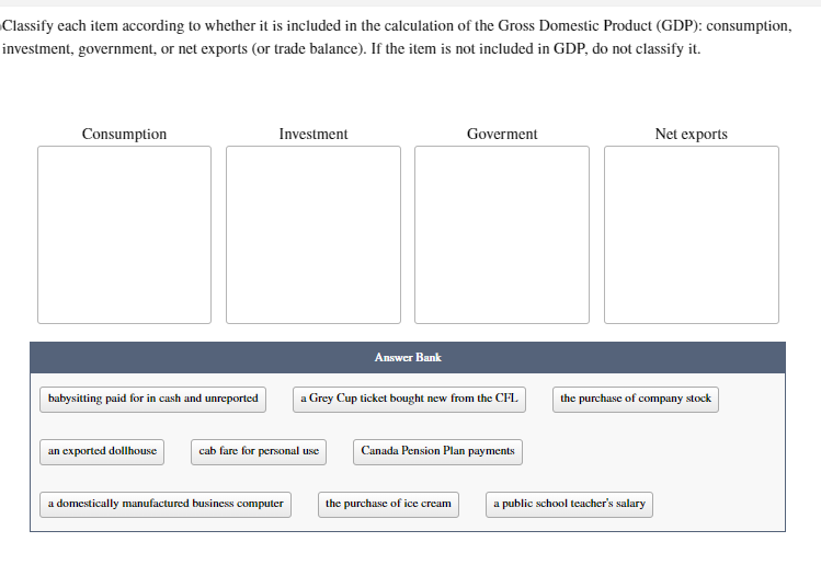 Solved Classify each item according to whether it is | Chegg.com