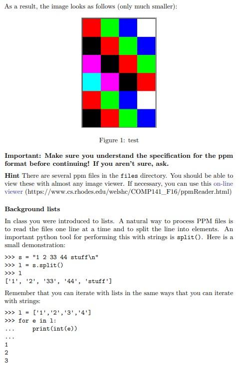 Solved Part 1: PPM Files and Modifications Getting started | Chegg.com