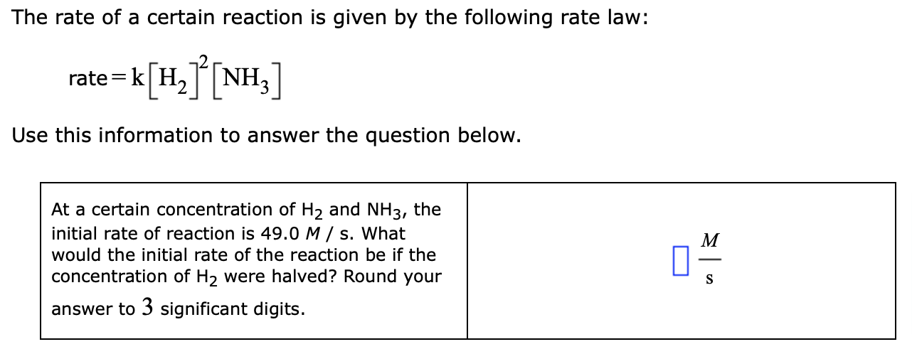Solved The rate of a certain reaction is given by the | Chegg.com