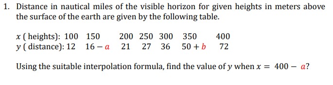 Solved Distance in nautical miles of the visible horizon for | Chegg.com