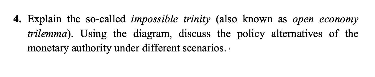 Solved 4. Explain the so-called impossible trinity (also | Chegg.com