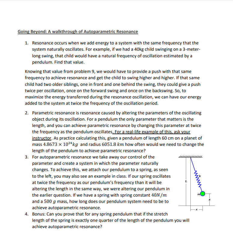 maximize the energy transferred during the resonance | Chegg.com
