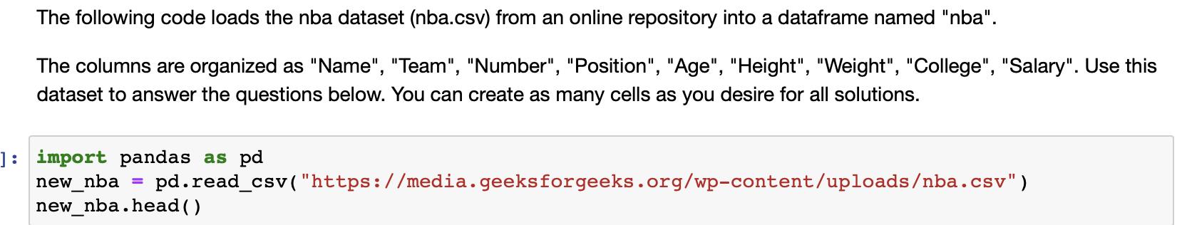 Solved 1.Create a list that holds the names of the players | Chegg.com