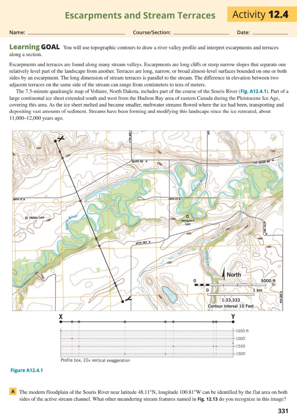 Learning GOAL You will use topographic contours to | Chegg.com