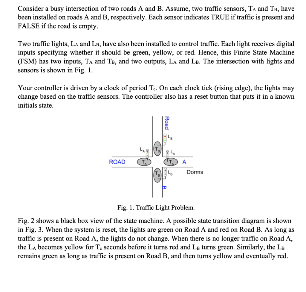 Solved Consider a busy intersection of two roads A and B. | Chegg.com