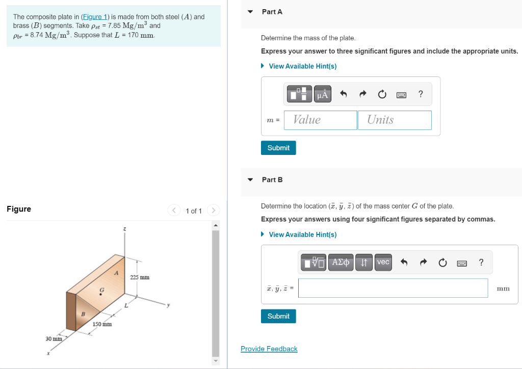 Solved The composite plate in (Figure 1) is made from both | Chegg.com