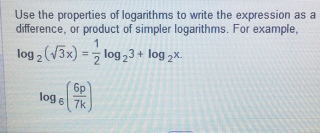 Solved Use the properties of logarithms to write the | Chegg.com