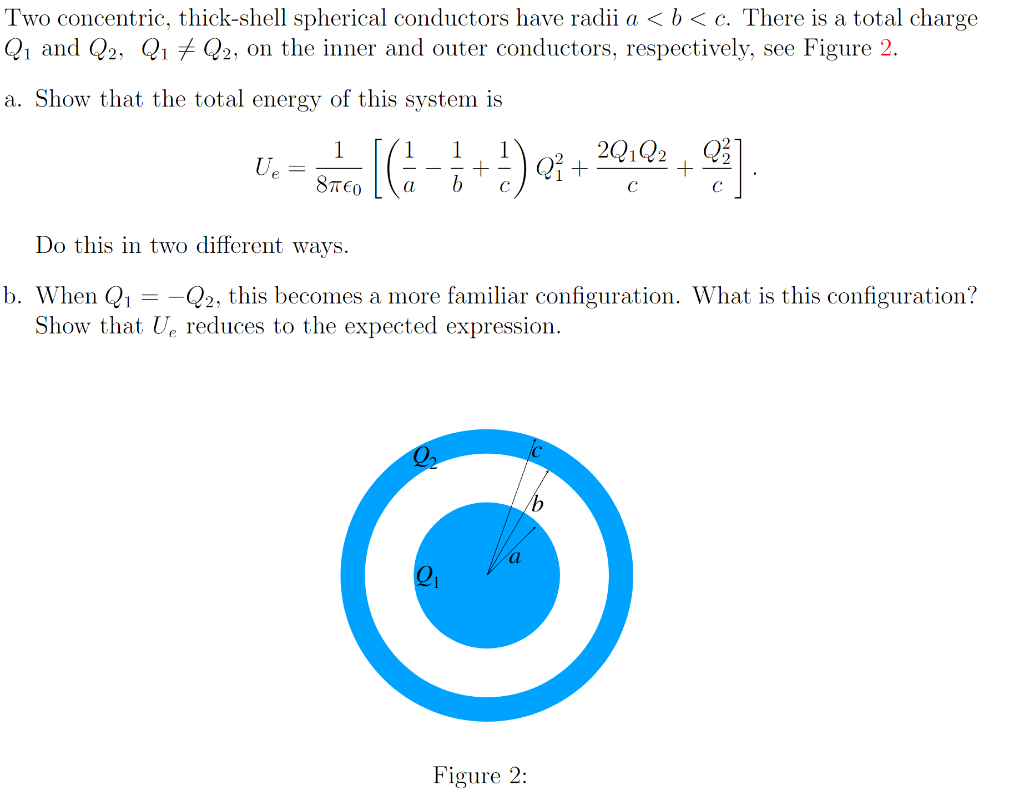 Solved Two concentric, thick-shell spherical conductors have | Chegg.com