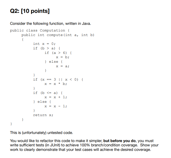 Solved Q2: (10 points] Consider the following function, | Chegg.com