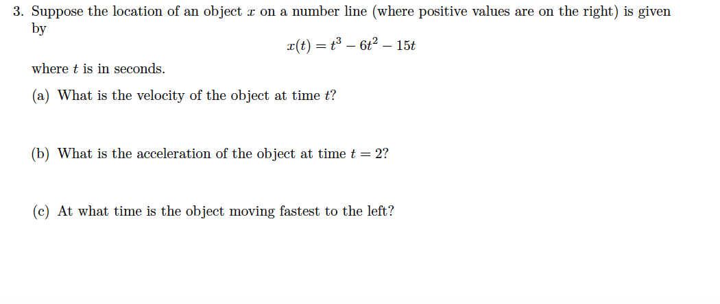 Solved 3 Suppose The Location Of An Object I On A Number