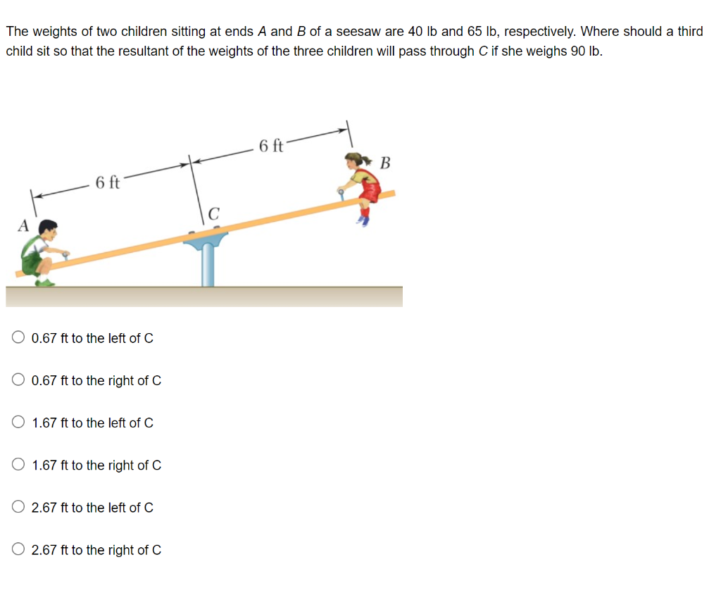 Solved The weights of two children sitting at ends A and B | Chegg.com