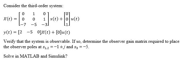Consider The Third Order System 
