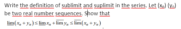 Solved wwwwwwwwwwwww Write the definition of sublimit and | Chegg.com