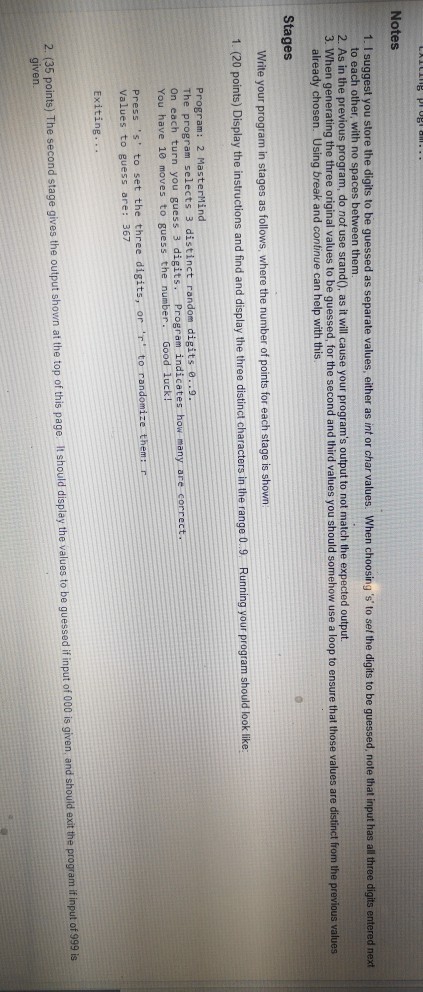 Solved Prog 2: Mastermind Write a program similar to | Chegg.com