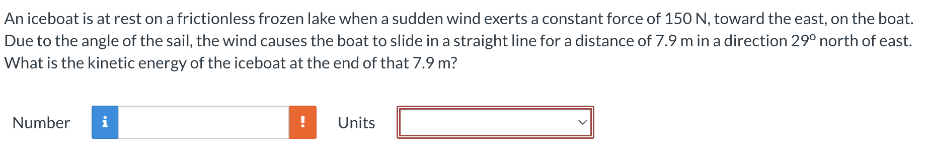 Solved An iceboat is at rest on a frictionless frozen lake | Chegg.com