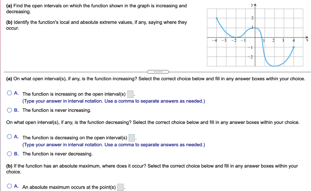 Solved YA (a) Find the open intervals on which the function | Chegg.com