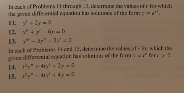 Solved In each of Problems 11 through 13, determine the | Chegg.com