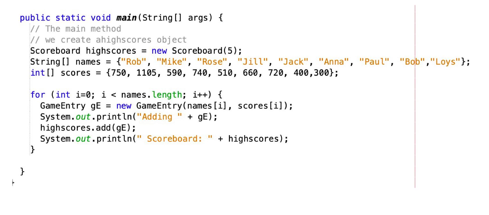 Solved public class GameEntry { private String name; // name | Chegg.com