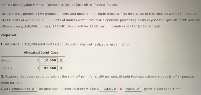 Solved Net Realizable Value Method, Decision to Sell at | Chegg.com