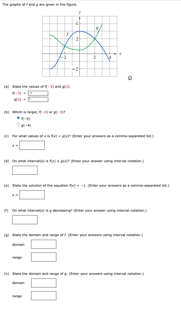 Solved The graphs of f and g are given in the figure. There | Chegg.com