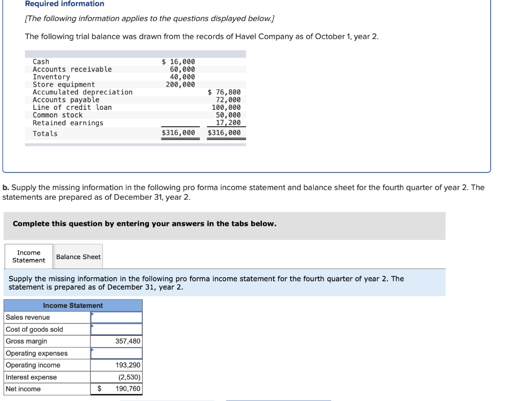 Supply the missing information in the following pro | Chegg.com