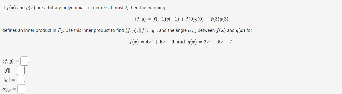 Solved If f(x) and g(x) are arbitrary polynomials of degree | Chegg.com