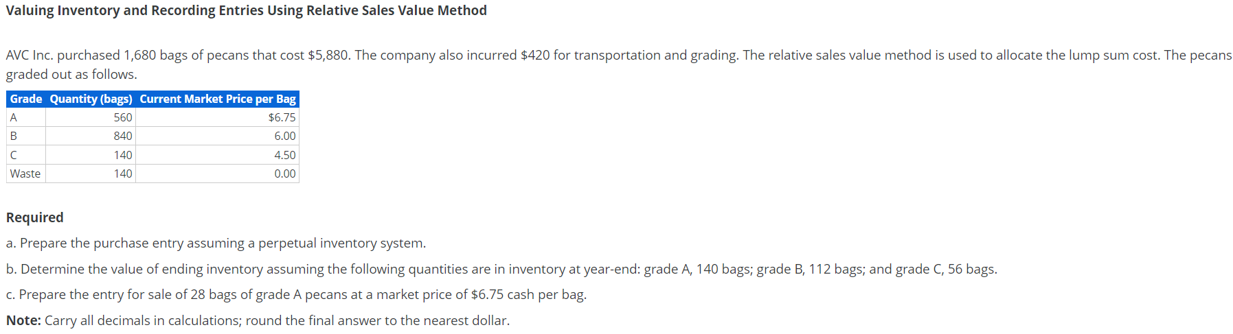 Solved Valuing Inventory and Recording Entries Using | Chegg.com
