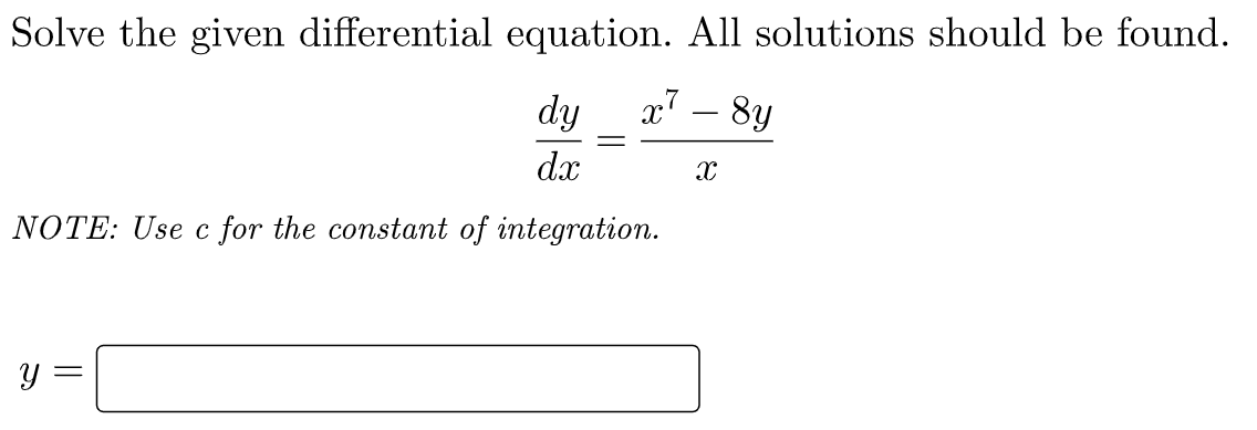 Solved Solve the given initial value problem. dy dx 5x+ y + | Chegg.com