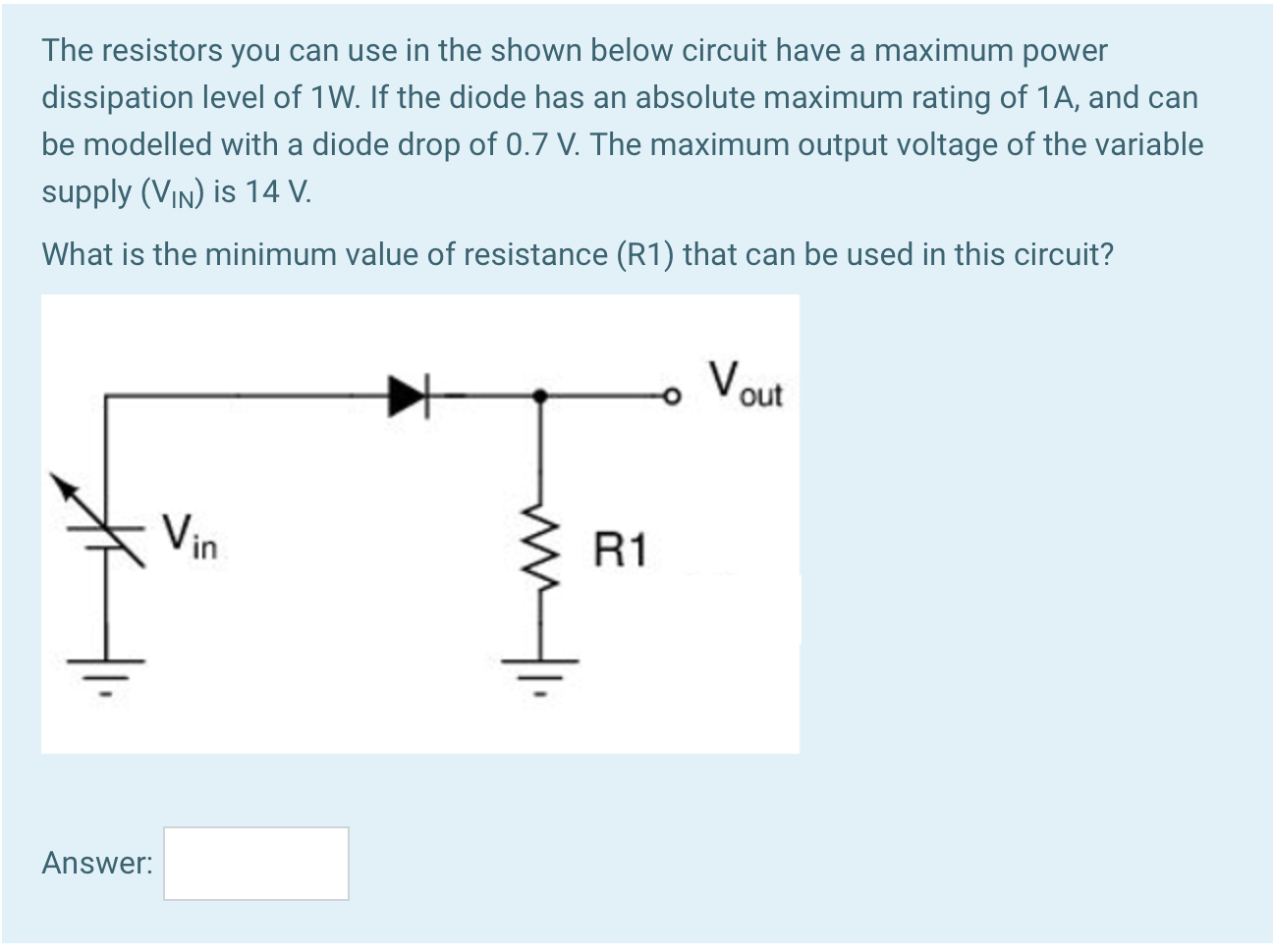 Solved The resistors you can use in the shown below circuit | Chegg.com