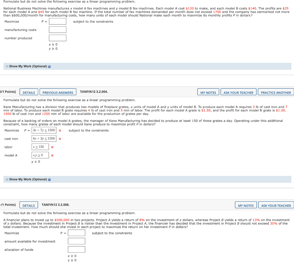Solved Formulate but do not solve the following exercise as | Chegg.com