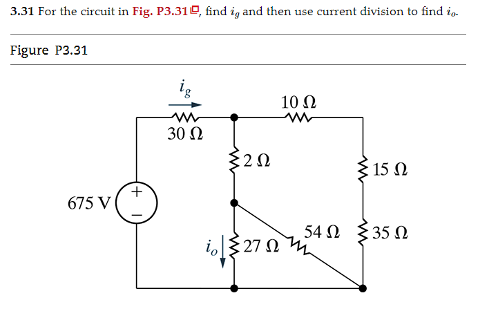 Solved 3.31 For the circuit in Fig. P3.31 , find ig and | Chegg.com