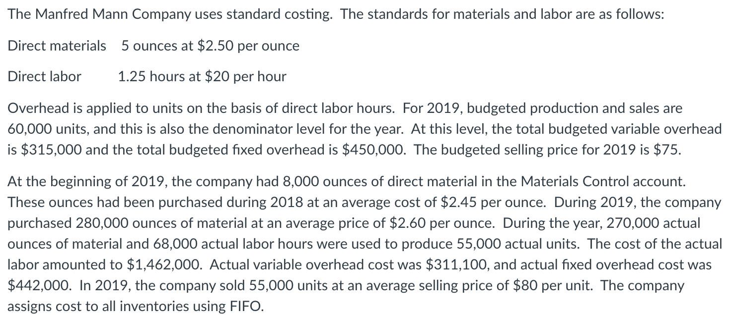 Solved 1. Compute the direct materials price variance for | Chegg.com