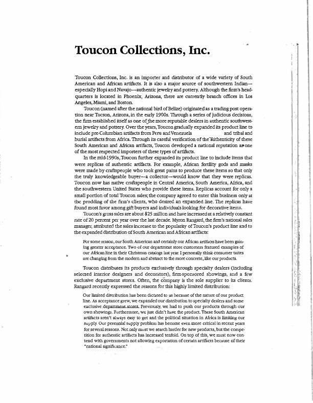 Solved Toucon Collections, Inc, is an importer and | Chegg.com
