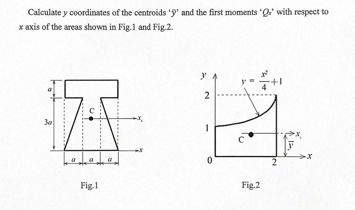 Solved Calculate y coordinates of the centroids ‘' and the | Chegg.com