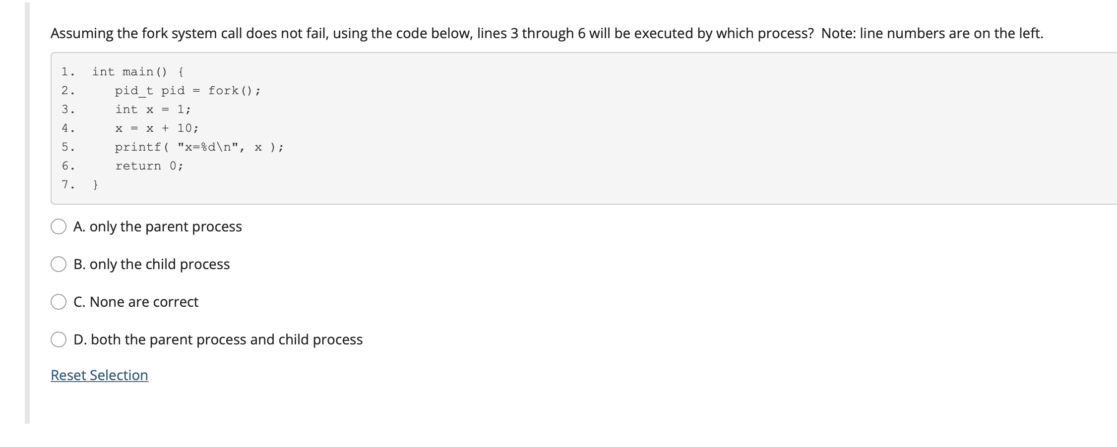 Solved Assuming the fork system call does not fail, using | Chegg.com