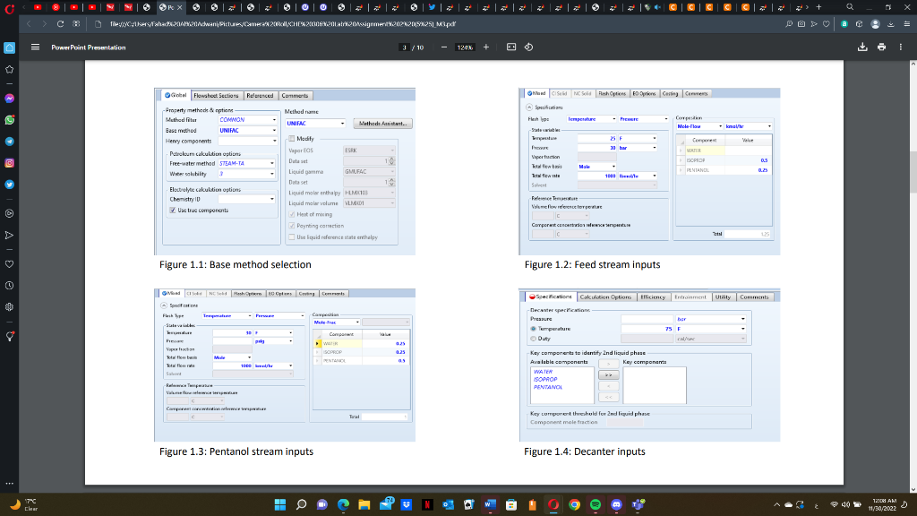 Solved Figure 1.5 Aspen Simulation for isopropanol | Chegg.com