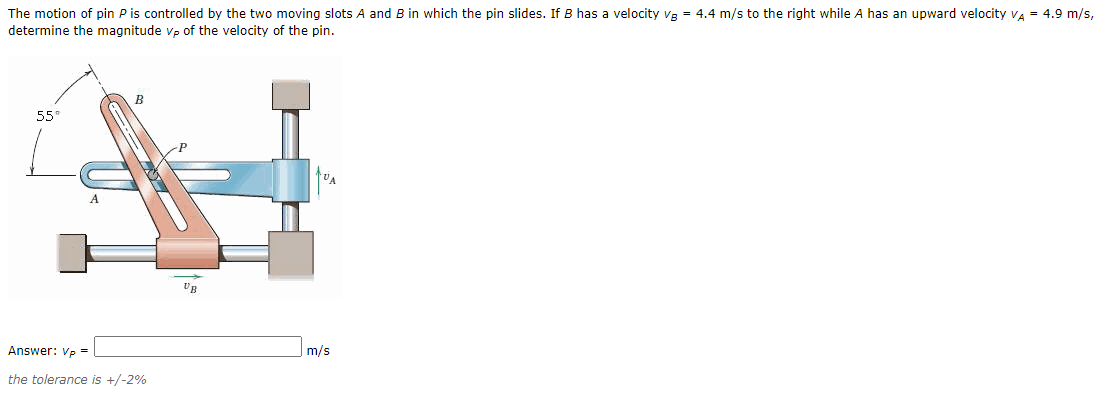Solved The motion of pin P is controlled by the two moving | Chegg.com