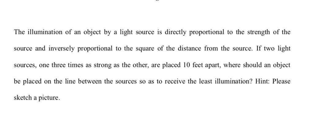 Solved The illumination of an object by a light source is | Chegg.com