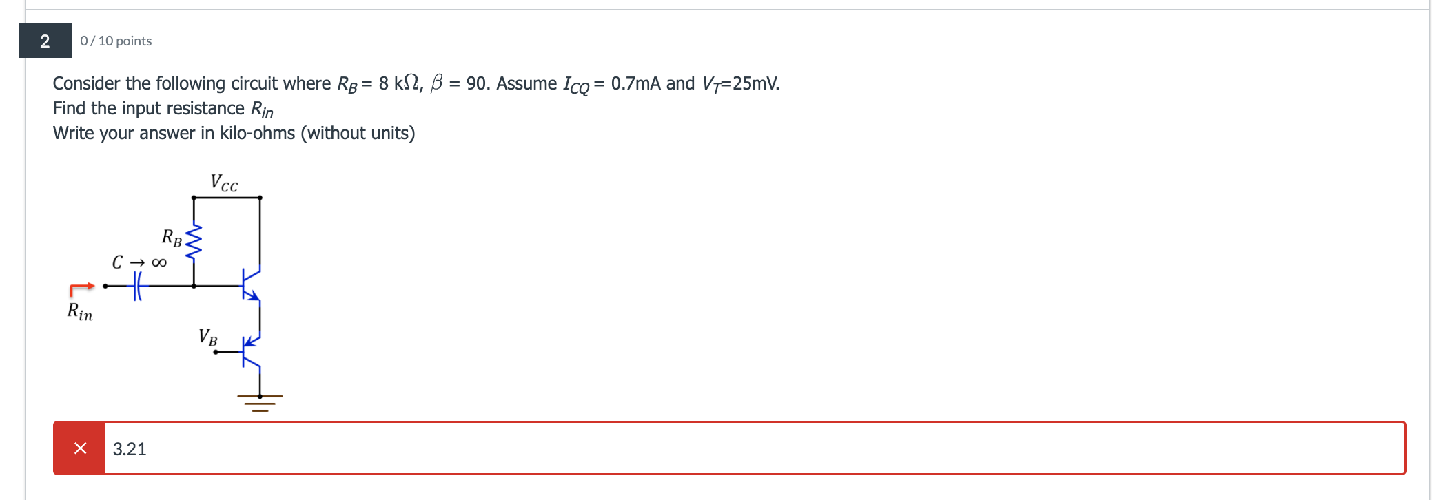 Solved Consider the following circuit where R_(B)=8k\Omega | Chegg.com