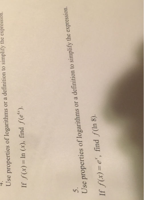 Solved Use properties of logarithms or a definition to | Chegg.com