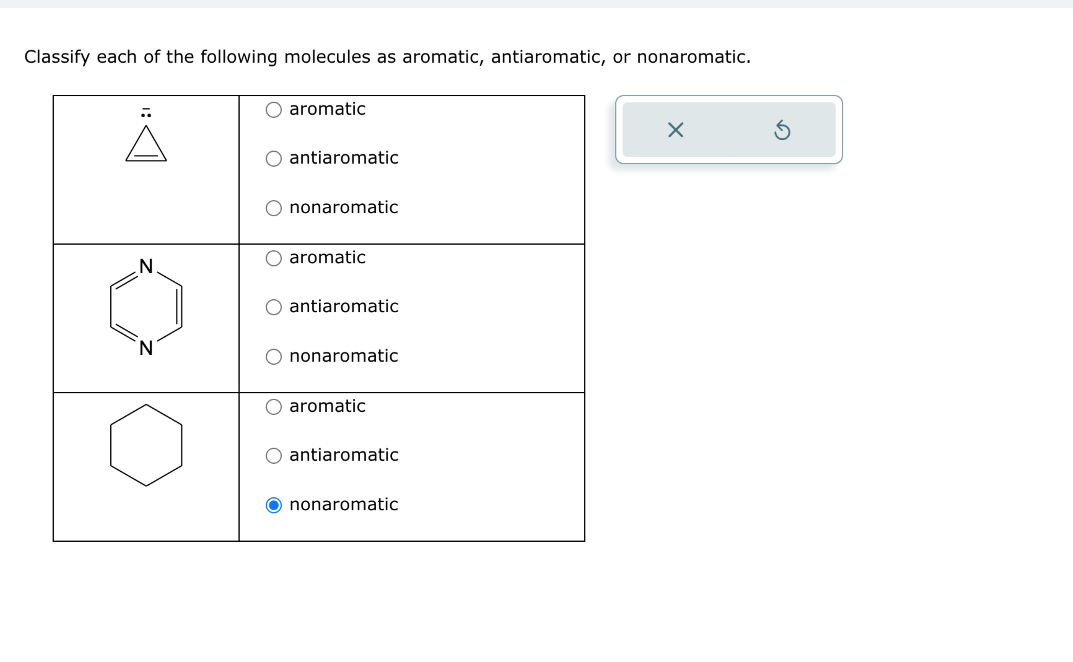Solved Classify each of the following molecules as aromatic, | Chegg.com