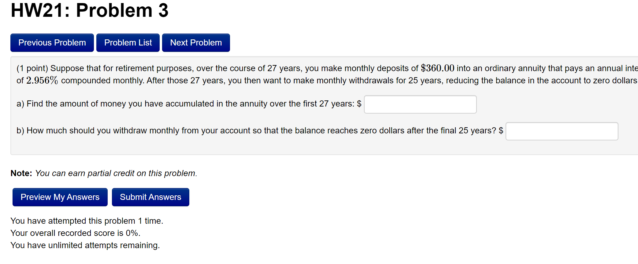 Solved HW21: Problem 3 Previous Problem Problem List Next | Chegg.com