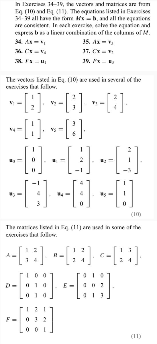 Solved In Exercises 34-39, ﻿the vectors and matrices are | Chegg.com